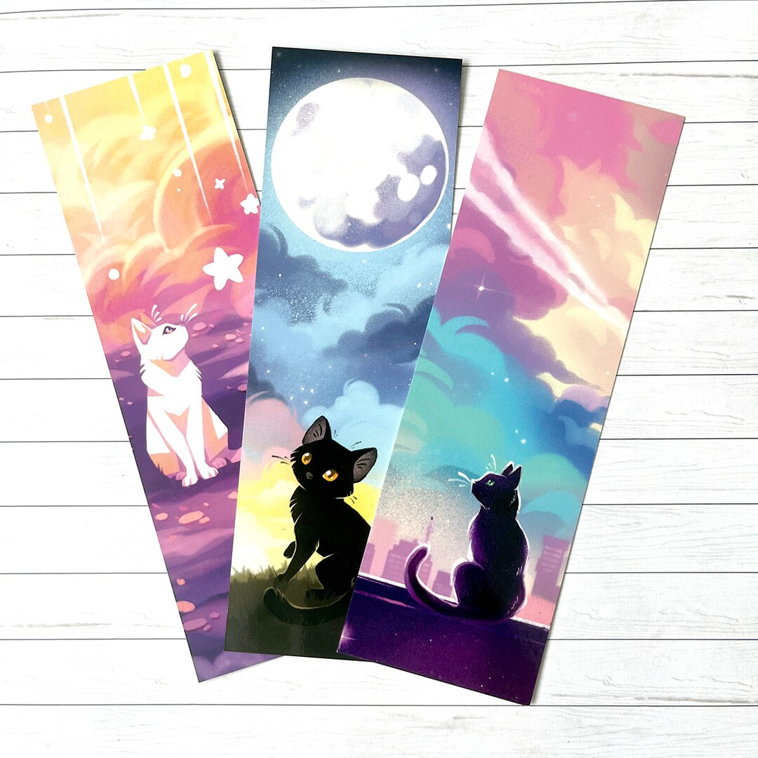 Cats Bookmark Set - Cat Bookmarks Printed on Premium Board With Glossy ...