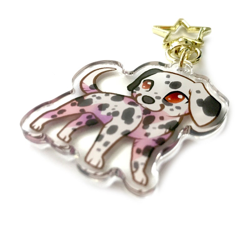 Dog Keyring Charm Set Clear Double Sided Acrylic Keyring - Etsy