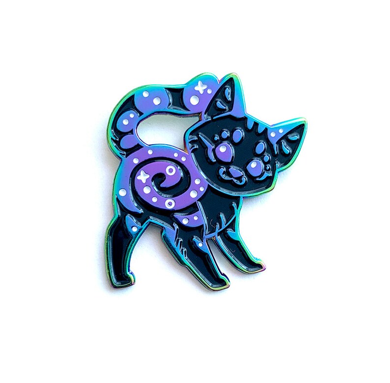 Rainbow Marbled Cat Enamel Pin a Soft Enamel Pin Set With - Etsy