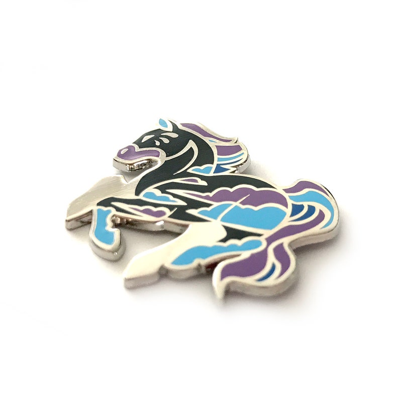 Storm Horse Pin Set Gold or Silver Plated Hard Enamel Pin - Etsy