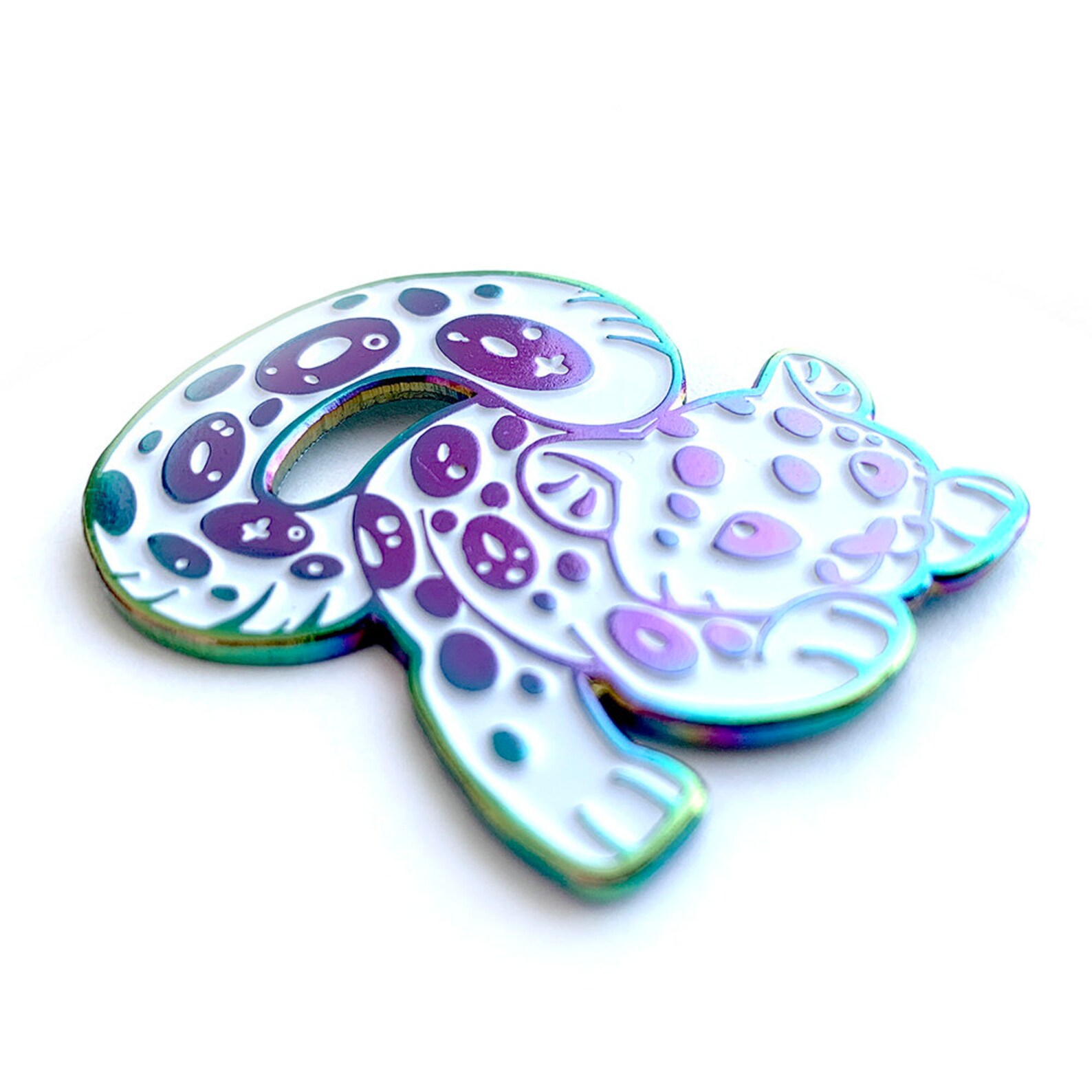 Rainbow Snow Leopard Enamel Pin a Soft Enamel Pin Set With - Etsy