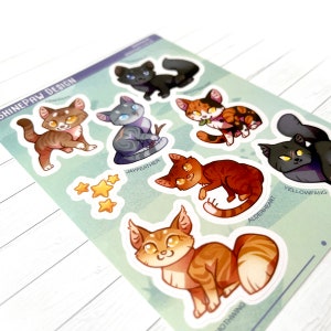 Warrior Cats Sticker Sheet Set - Glossy Vinyl Stickers With Cats ...