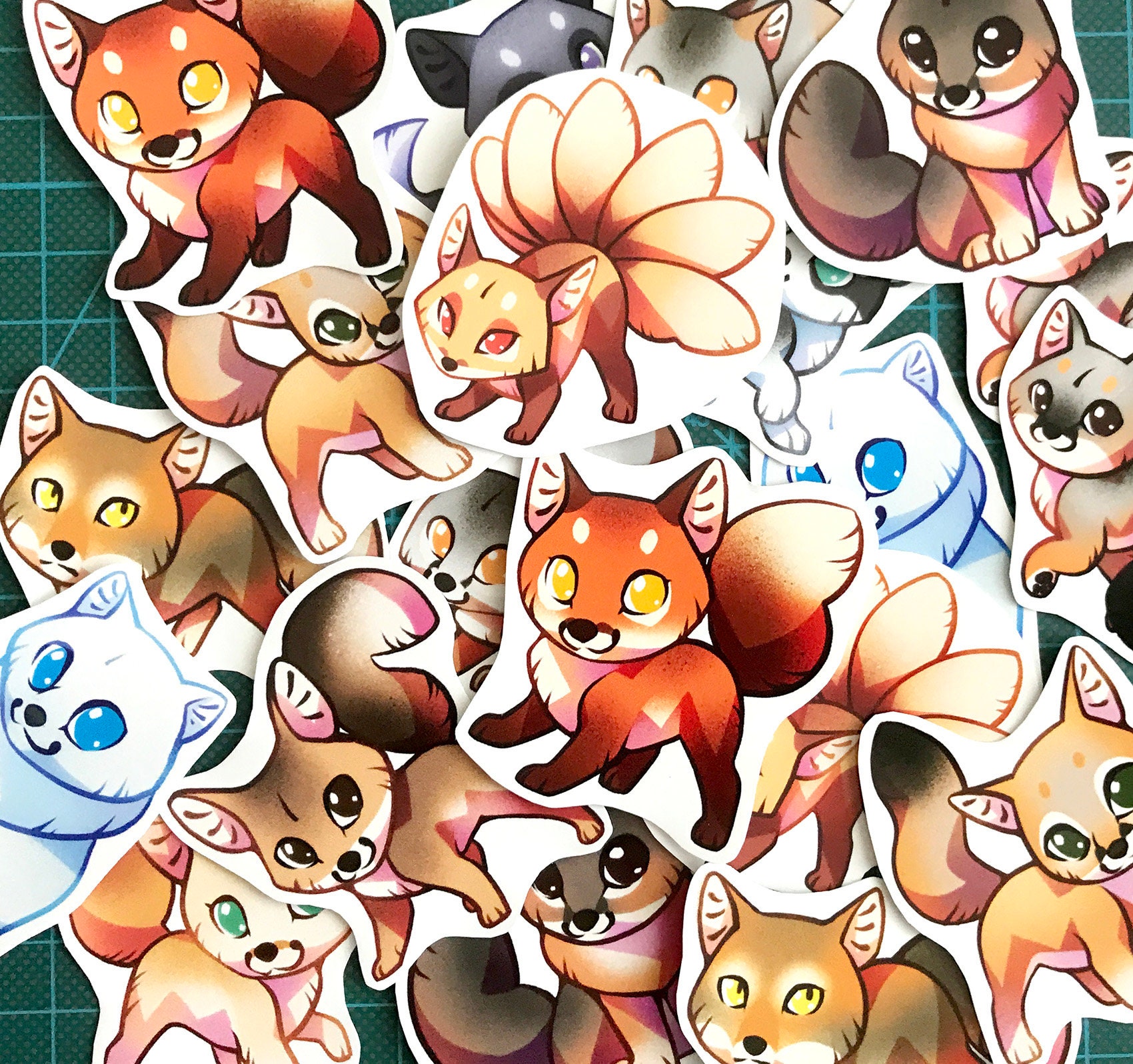 Cute Fox Sticker Set Red Fox Arctic Fox Kitsune Fennec | Etsy