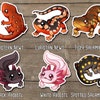 Cute Reptiles Sticker Set - Bearded Dragon, Crested Gecko, Tortoise ...