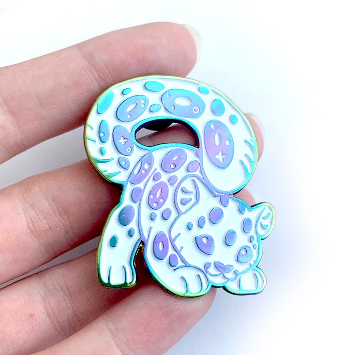 Rainbow Snow Leopard Enamel Pin a Soft Enamel Pin Set With - Etsy