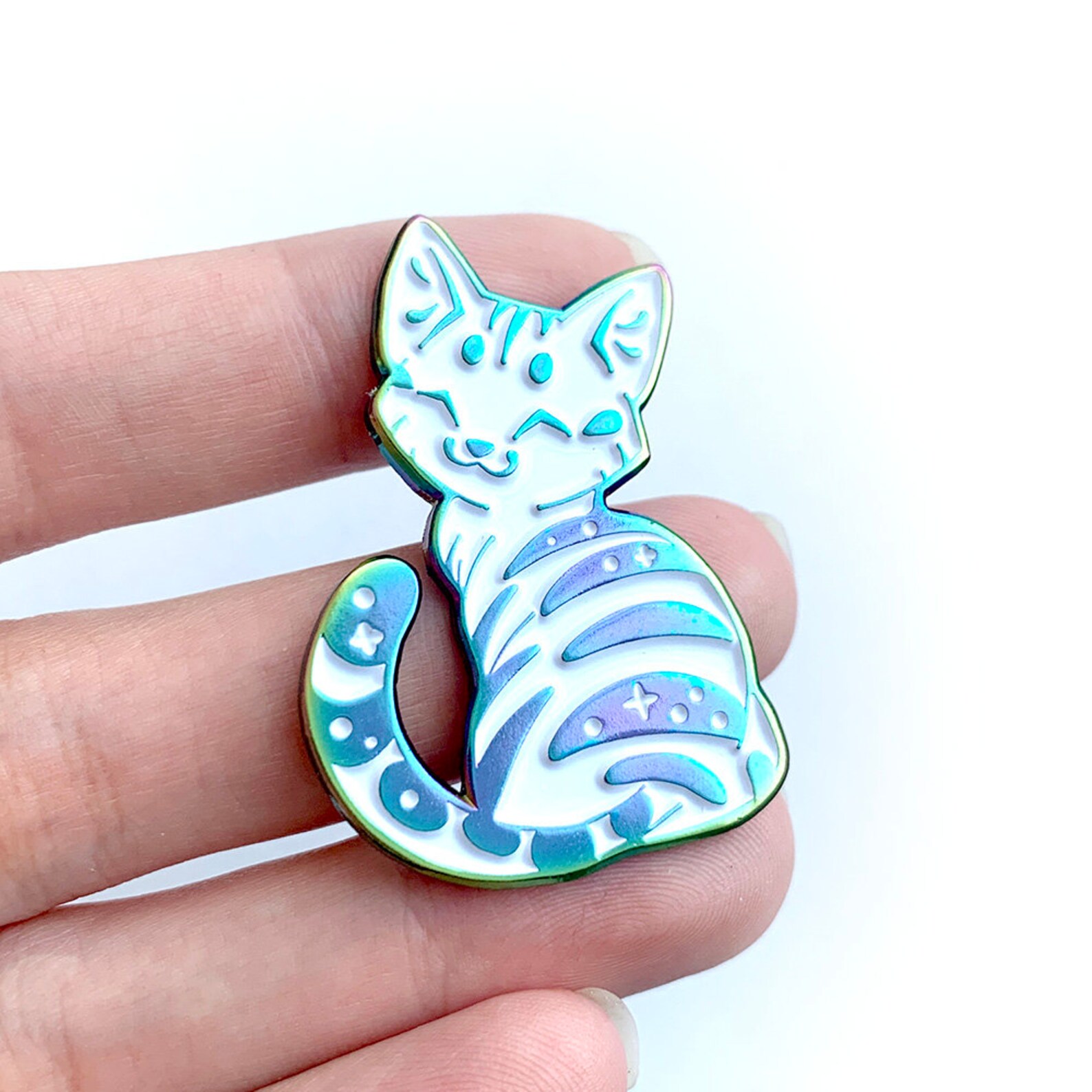 Rainbow Tabby Cat Enamel Pin a Soft Enamel Pin Set With - Etsy