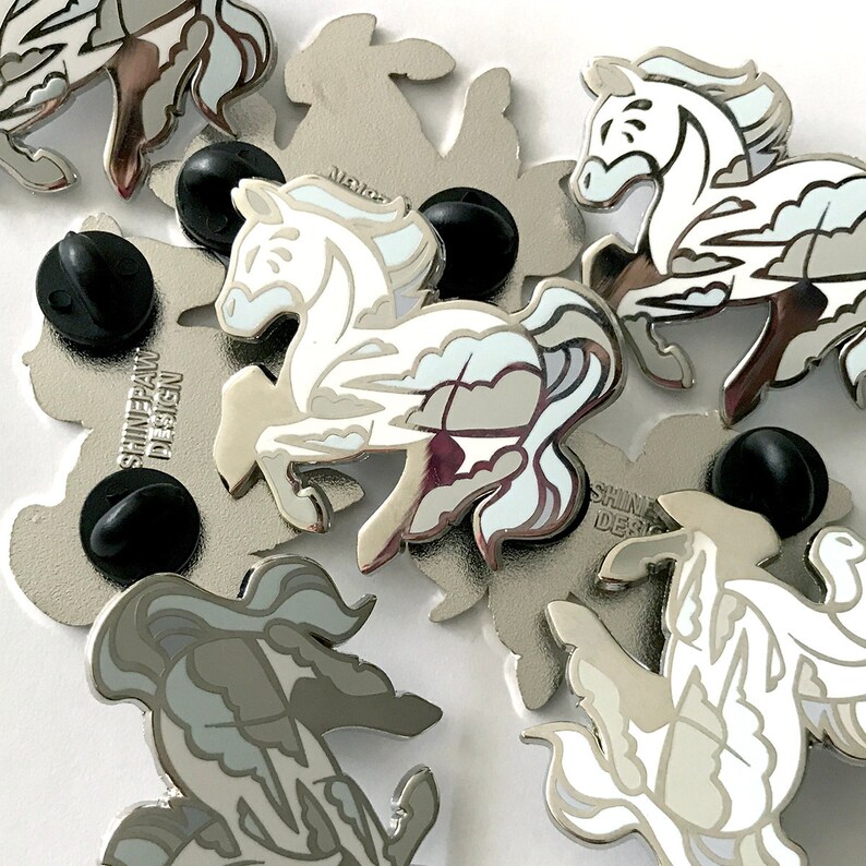 Storm Horse Pin Set Gold or Silver Plated Hard Enamel Pin | Etsy