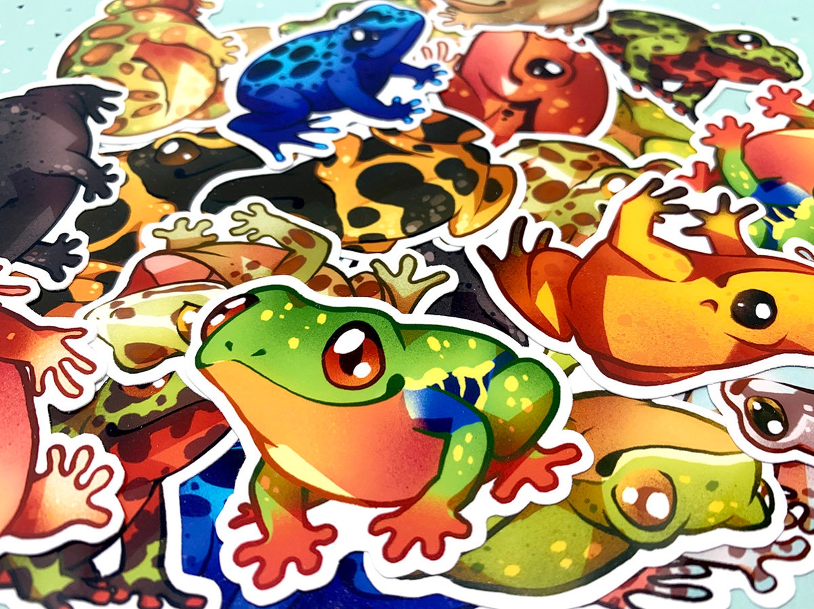 Cute Frog Sticker Set Poison Dart Frog Oriental Fire Bellied | Etsy