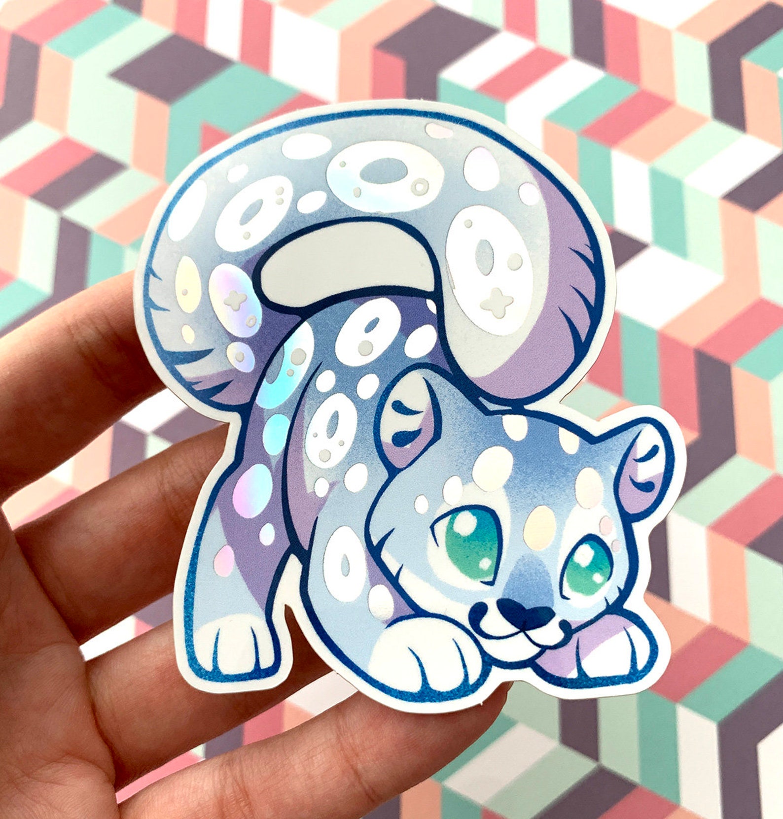 Holographic Tiger & Snow Leopard Stickers Rainbow Color - Etsy