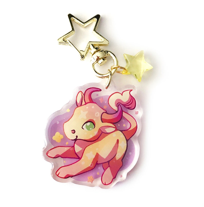 Cosmic Zodiac Animals Keyring Clear Double Sided Acrylic - Etsy