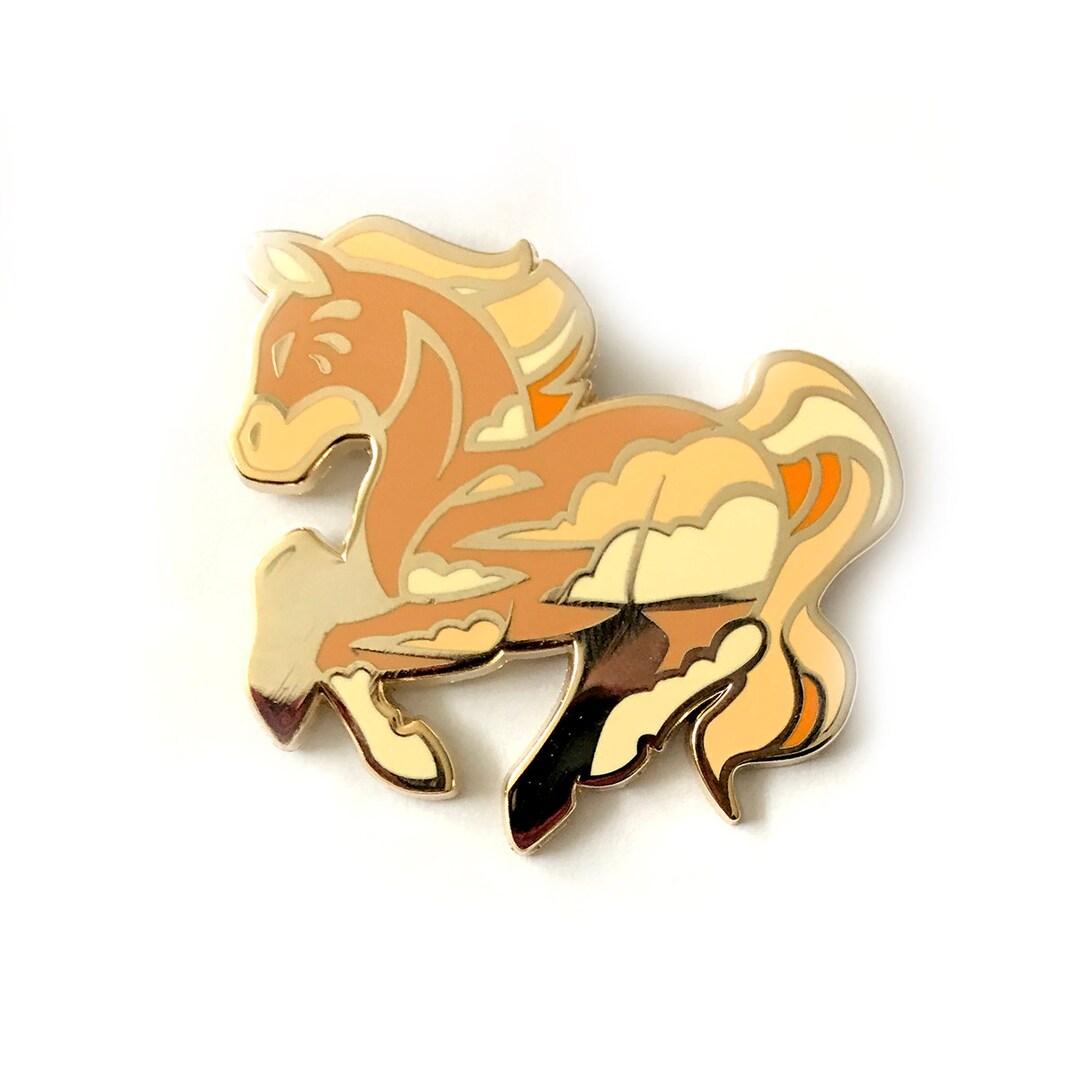 Storm Horse Pin Set Gold or Silver Plated Hard Enamel Pin - Etsy