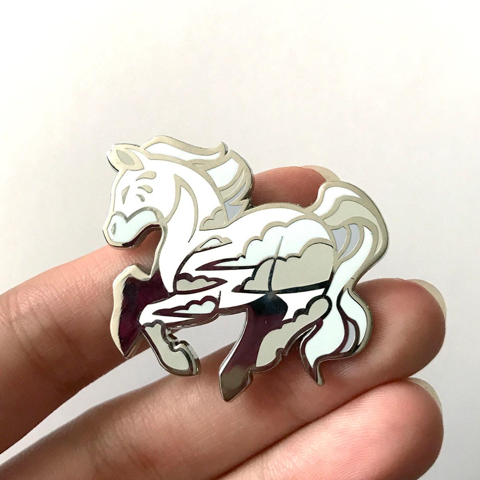 Storm Horse Pin Set Gold or Silver Plated Hard Enamel Pin | Etsy
