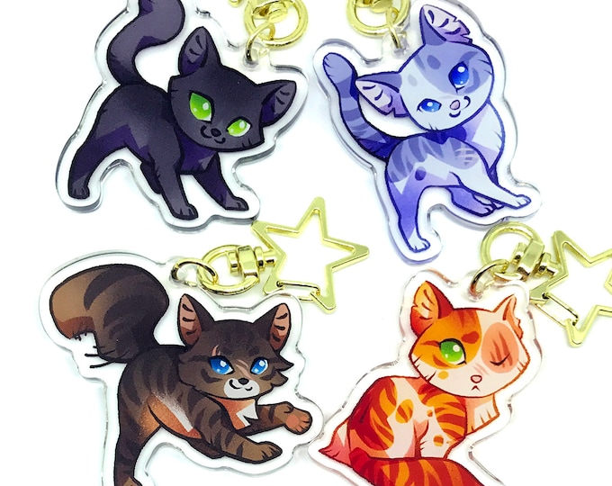 Warrior Cats Keychain Charm Clear Double Sided Acrylic Keychain Charms ...