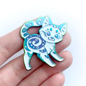 Rainbow Marbled Cat Enamel Pin - a Soft Enamel Pin Set With Rainbow ...