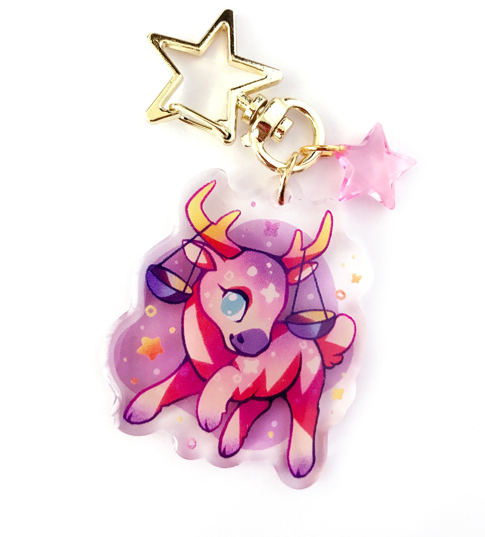 Cosmic Zodiac Animals Keyring Clear Double Sided Acrylic - Etsy