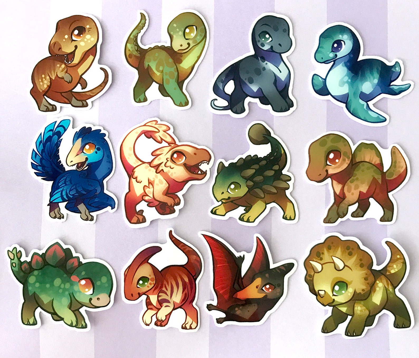 Cute Dinosaur Sticker Set Ankylosaurus Apatosaurus - Etsy Canada