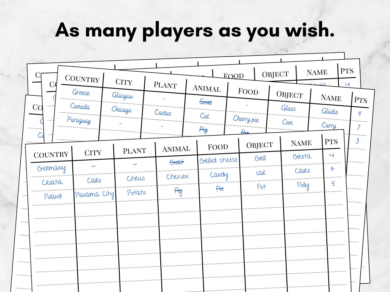 Printable Kids Game, Categories Game, Pen and Paper Game, School Game ...