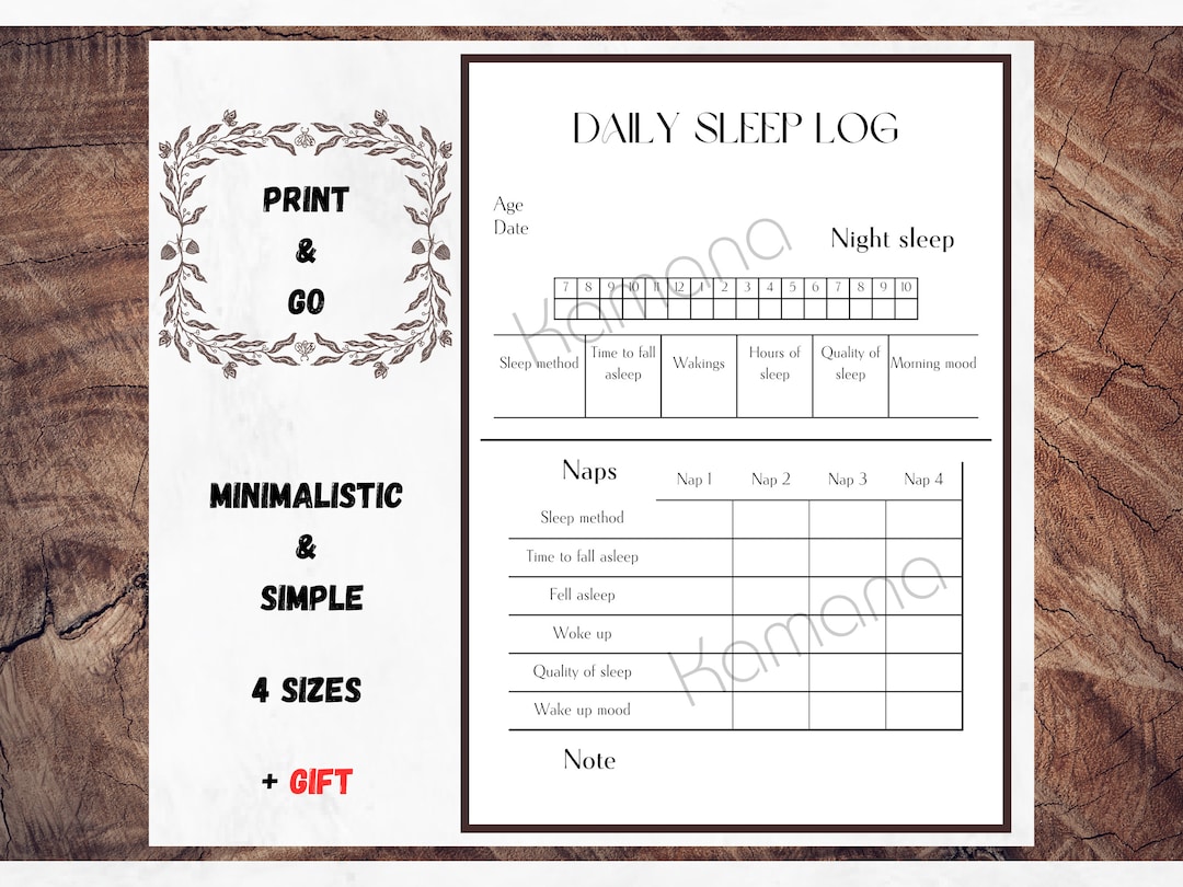 Printable Baby Sleep Log, Kid Sleep Tracker, Newborn Sleep Schedule ...