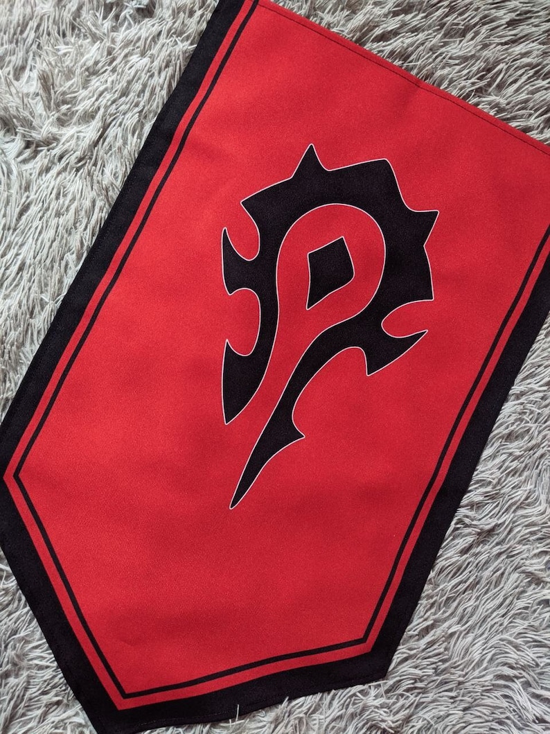 Horde Banner Orgrimmar Flag Wow Wall Decor Gift for Gamer Game Room ...