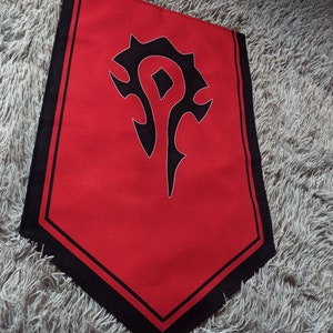 Horde Banner || Orgrimmar Flag | Wow Wall Decor | Gift for Gamer | Game ...