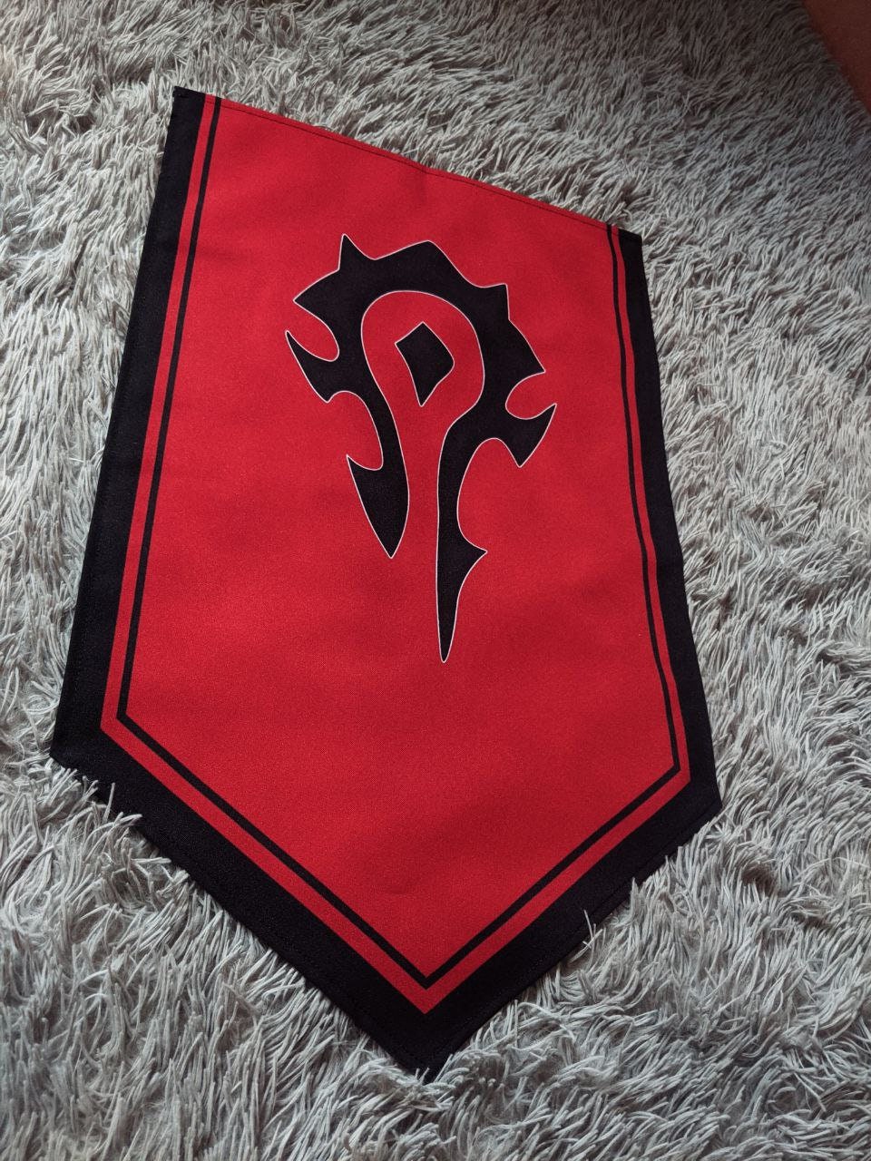 Horde Banner || Orgrimmar Flag | Wow Wall Decor | Gift for Gamer | Game ...