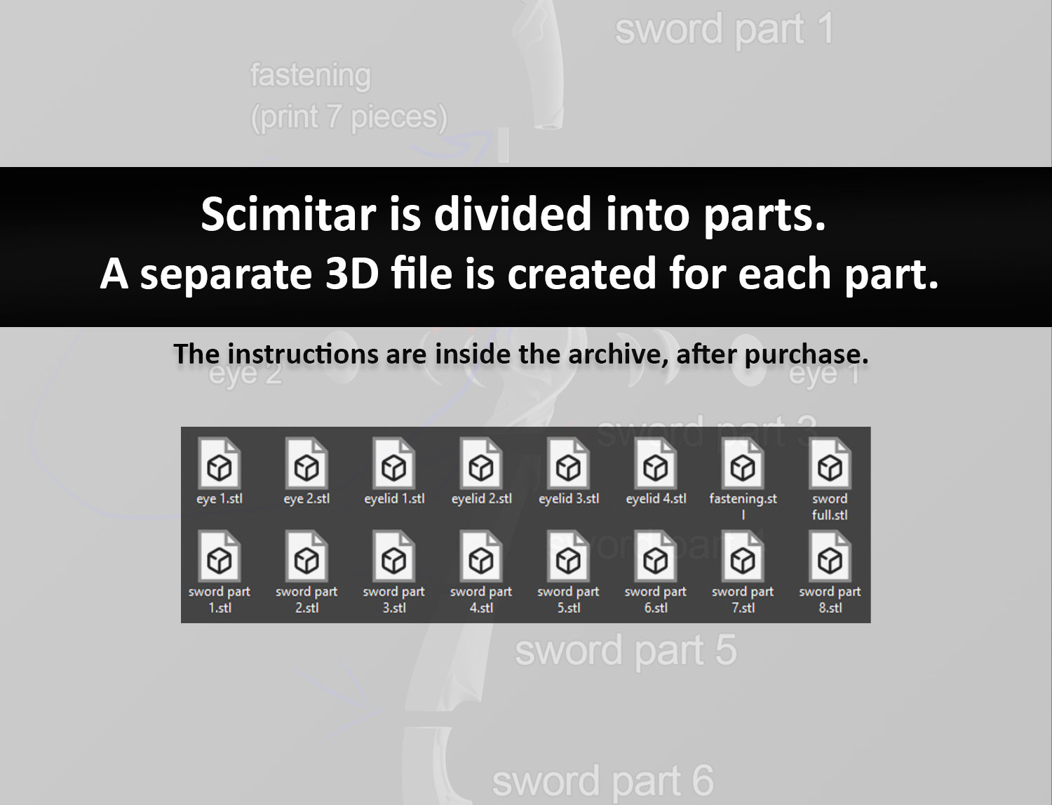 E-ming Scimitar 3D Model (of Hua Cheng From Tian Guan Ci Fu) || Cosplay ...