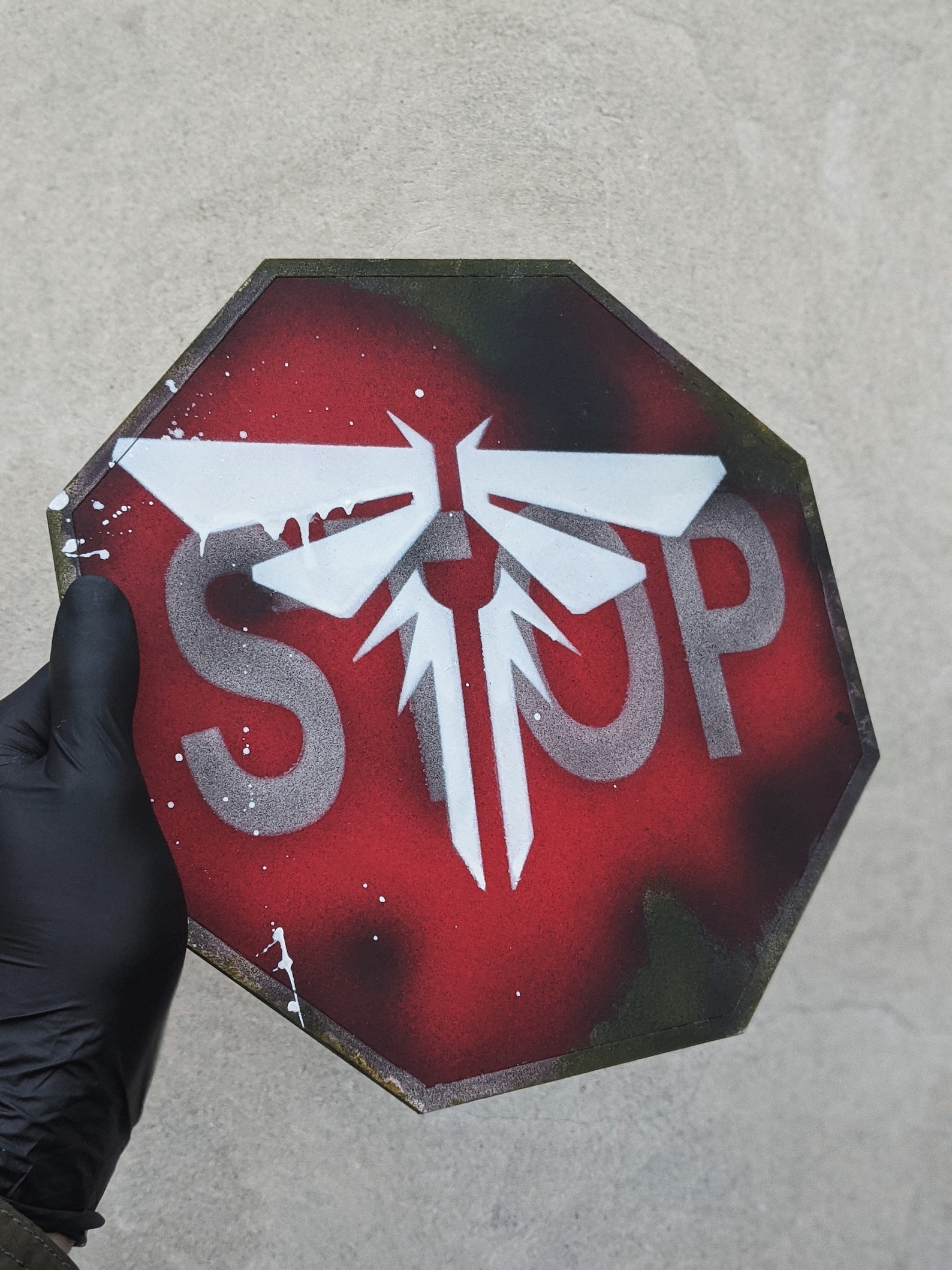 Last of Us Stop Sign Tlou Firefly Decor Last of Us Home - Etsy