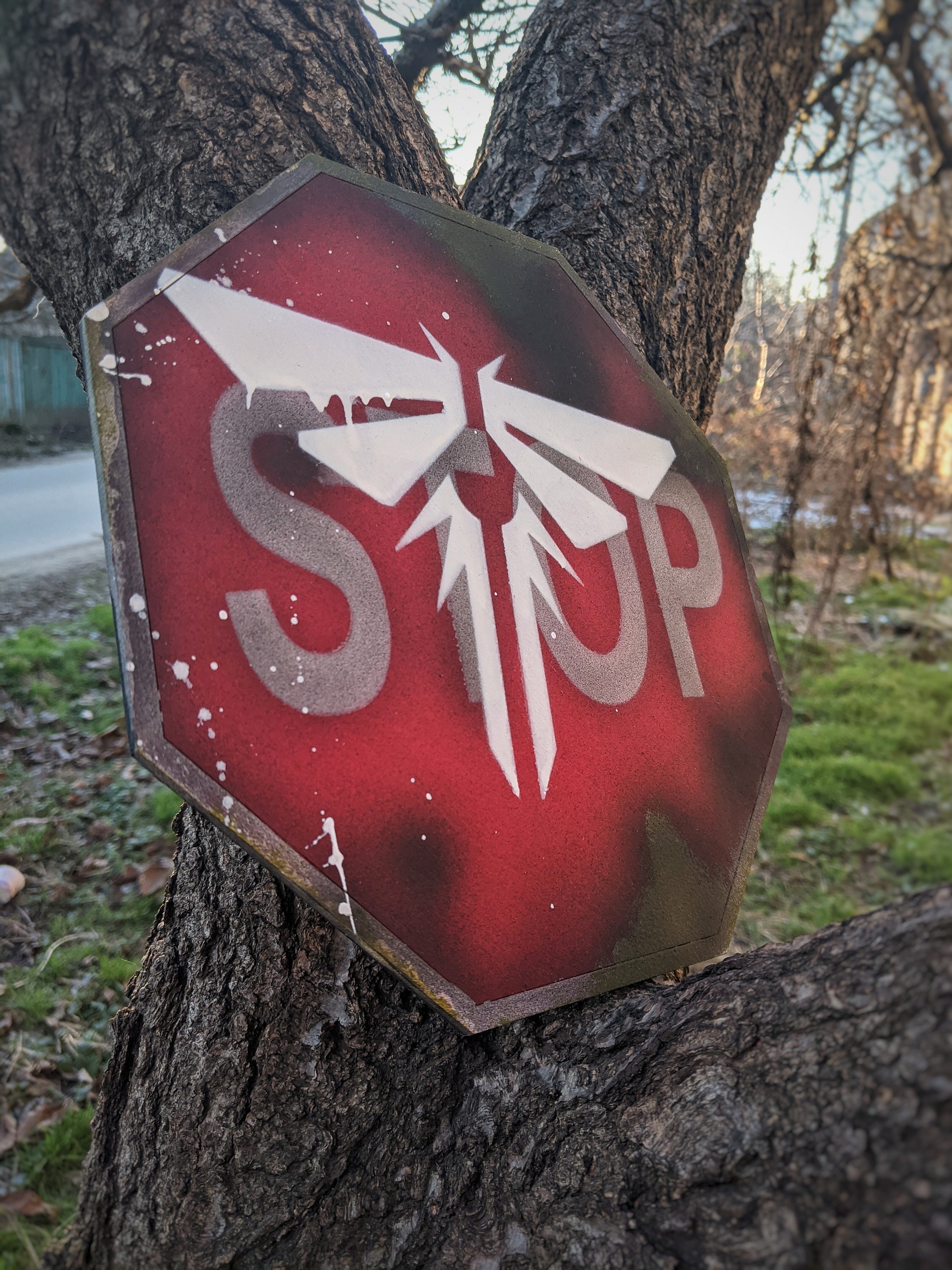 Last of Us Stop Sign Tlou Firefly Decor Last of Us Home - Etsy