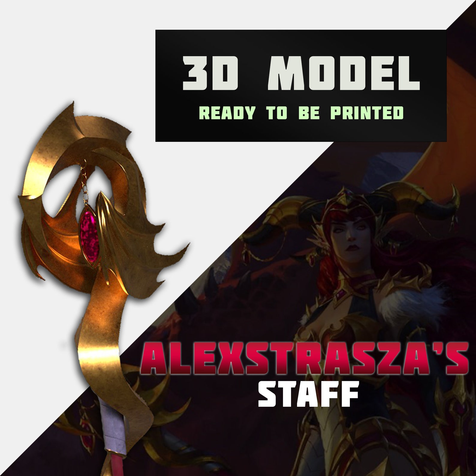 Alexstrasza Staff 3D Model | WOW Cosplay (STL File) - Etsy