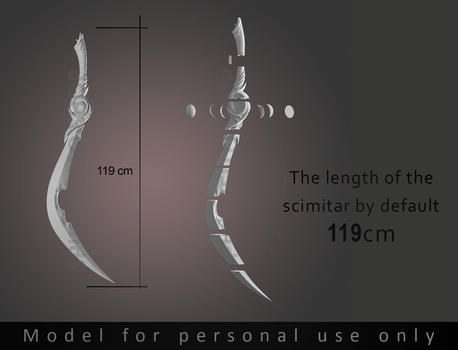 E-ming Scimitar 3D Model of Hua Cheng From Tian Guan Ci Fu Cosplay ...