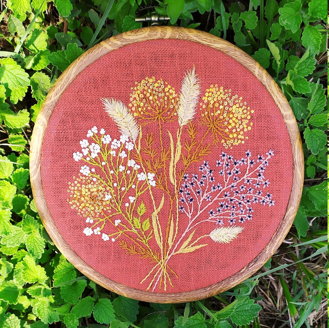 Wild Flower Embroidery Flowers Botanical Flowers Original - Etsy