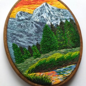 Landscape Embroidery, Landscape Art, Thread Painting, Embroidery Art ...