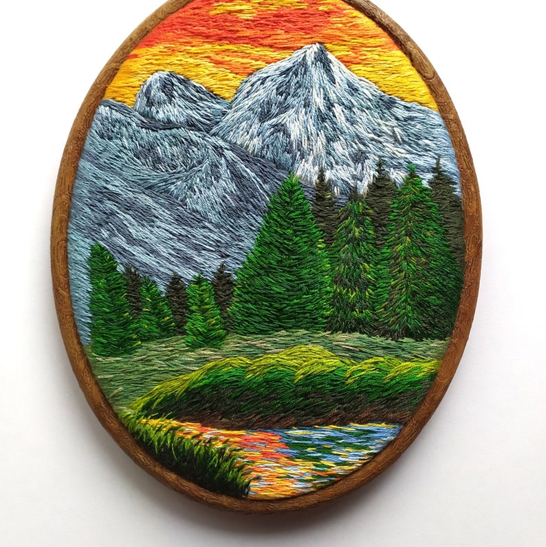 Landscape Embroidery, Landscape Art, Thread Painting, Embroidery Art ...