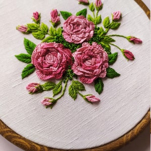 3d Embroidery, Roses Flowers, Embroidery Flowers, Modern Embroidery ...
