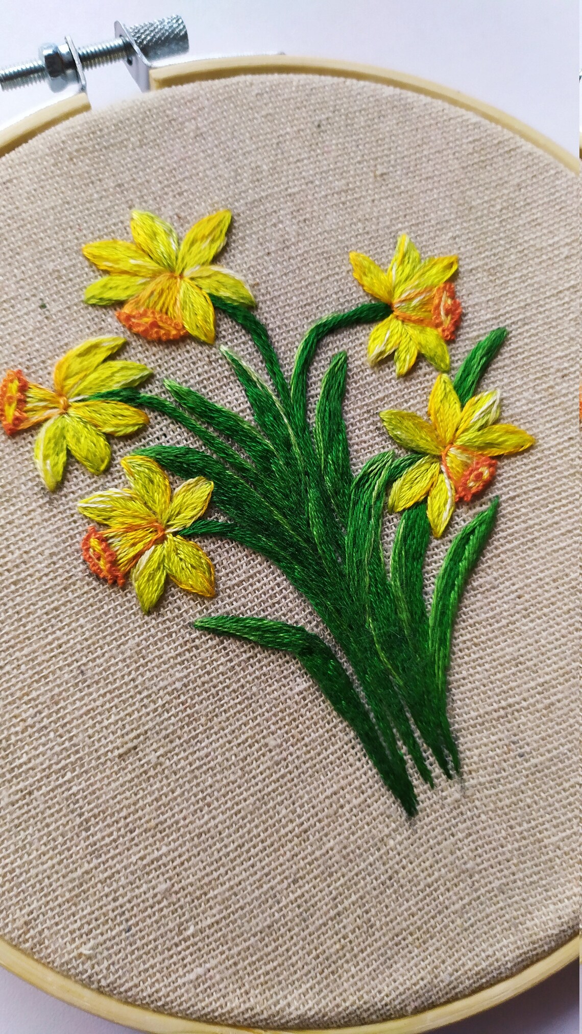 Daffodil Spring Flowers, Embroidery Flowers, Botanical Flowers, Modern ...