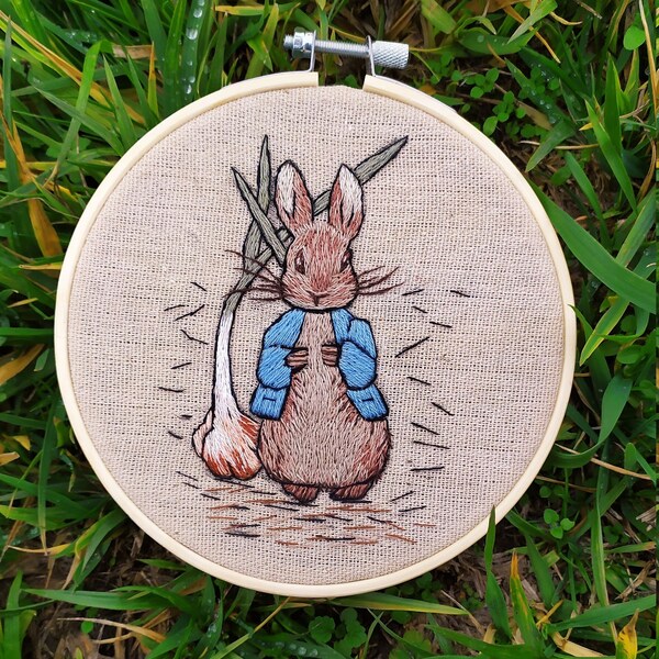 Rabbit Embroidery - Etsy