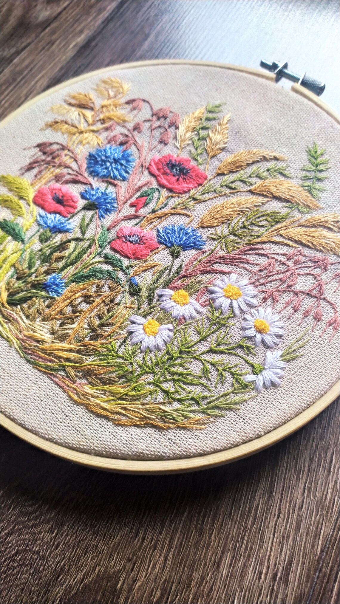 Wildflower Embroidery Art, Modern Embroidery, Original Artwork ...