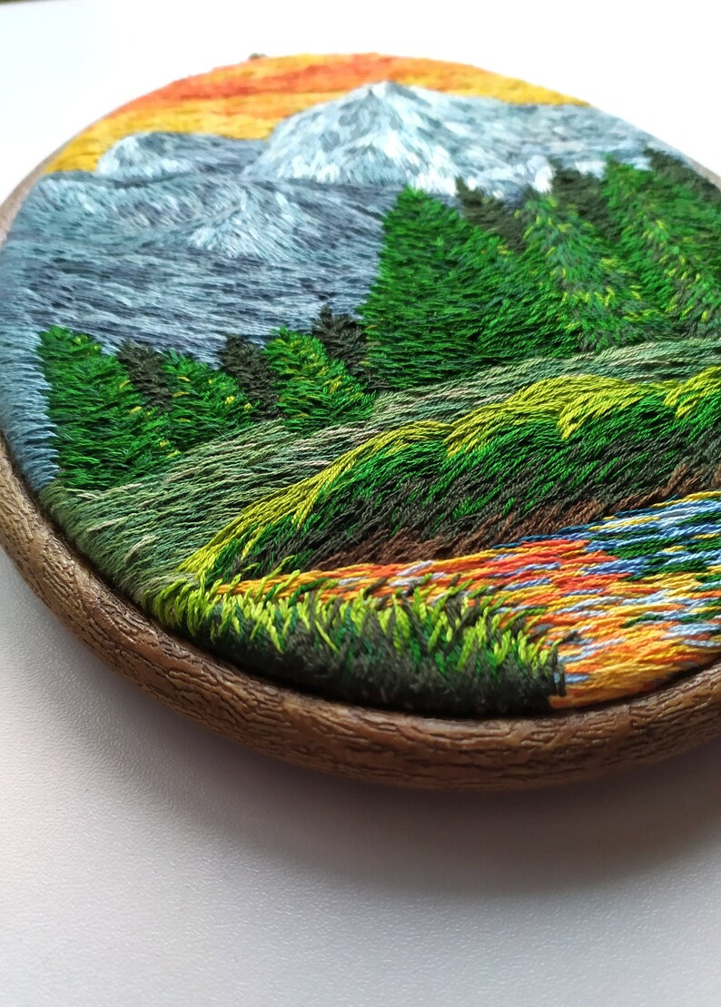Landscape Embroidery, Landscape Art, Thread Painting, Embroidery Art ...