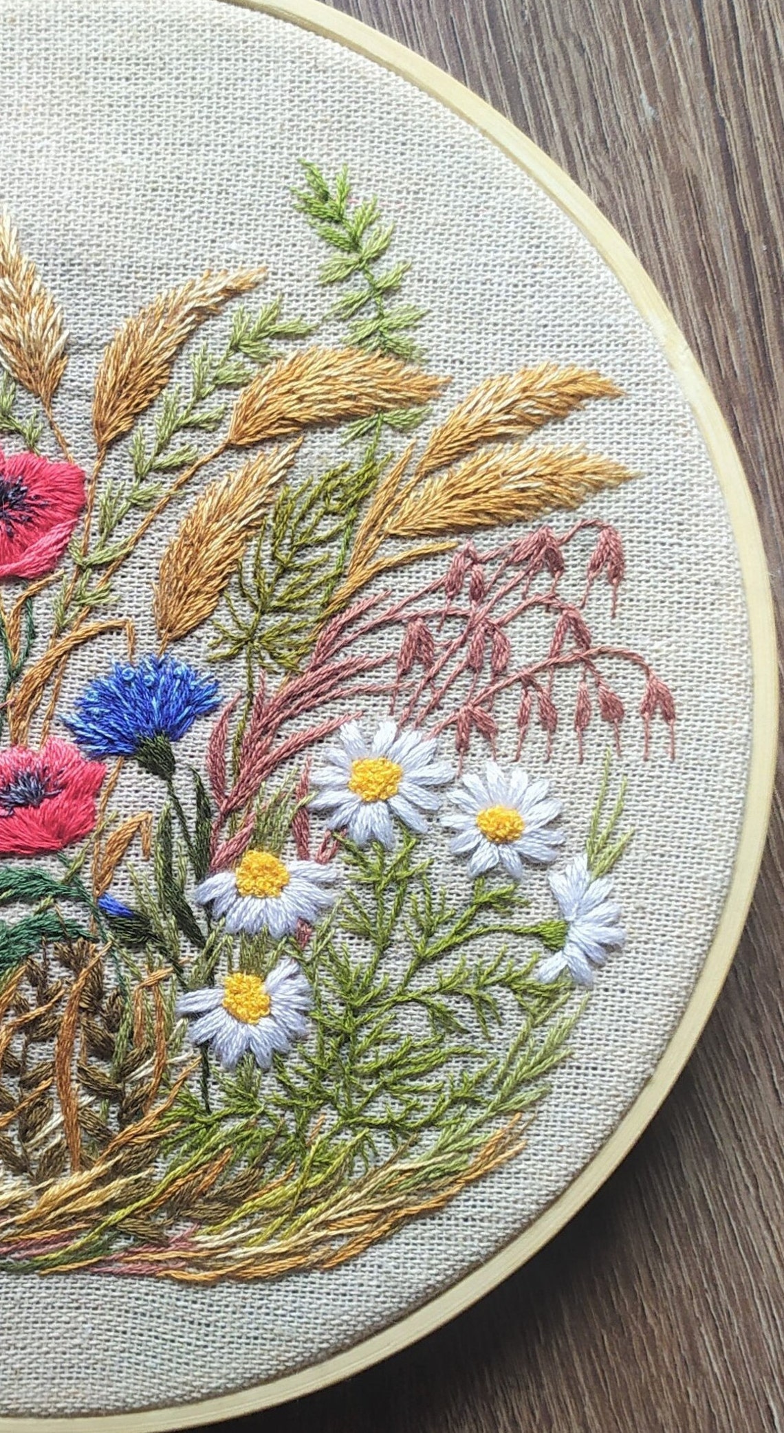 Wildflower Embroidery Art, Modern Embroidery, Original Artwork ...