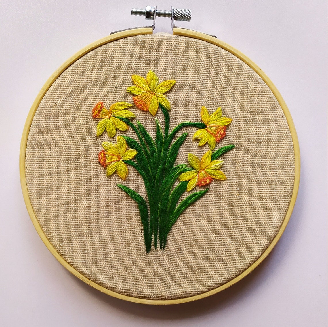 Daffodil Spring Flowers Embroidery Flowers Botanical - Etsy