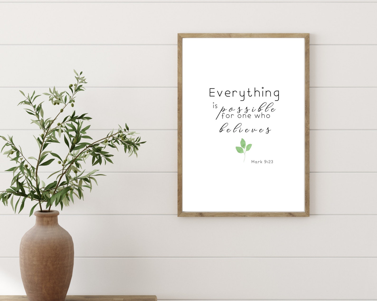 Wall Art Printable Everything is Possible for One Who Believes Mark 9: ...