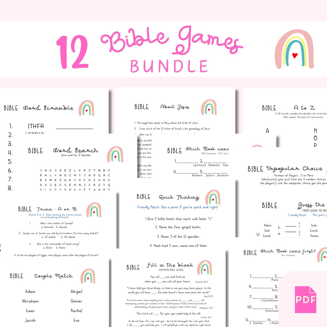 Bible Games Bundle Play Bible Trivia Games - Etsy