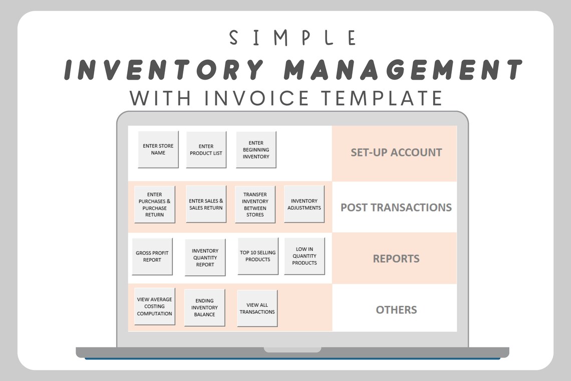 INVENTORY Tracker With Invoice Template Inventory Log Sheet - Etsy