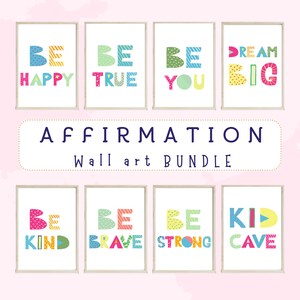 Affirmation Wall Art for Kids Set of 8 Affirmation Wall Art - Etsy