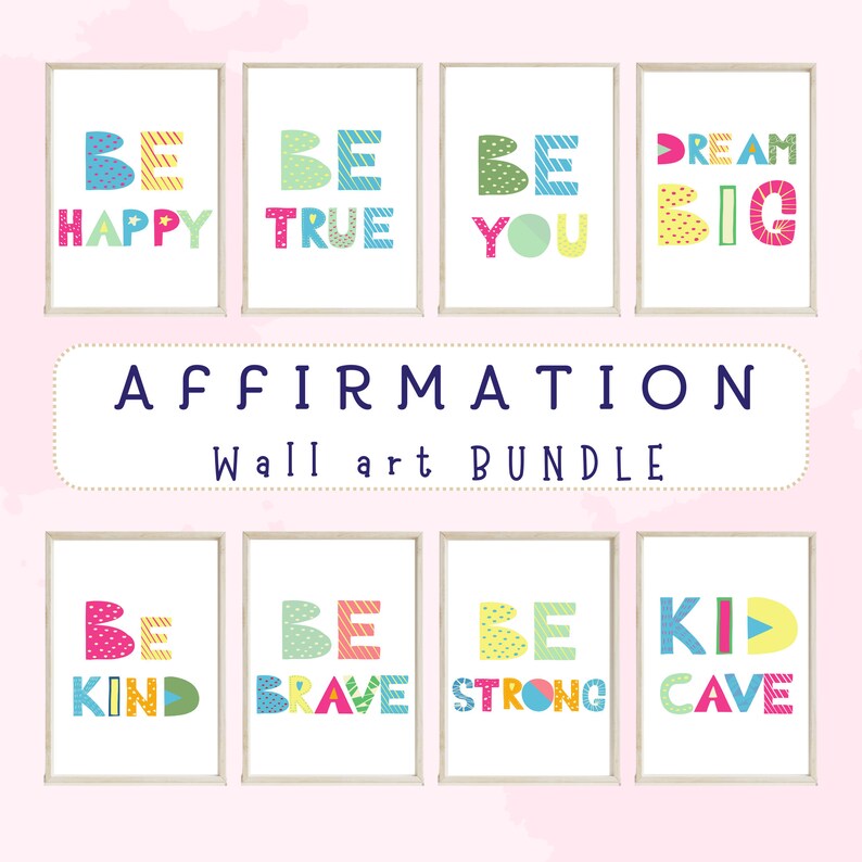 Affirmation Wall Art for Kids Set of 8 Affirmation Wall Art - Etsy