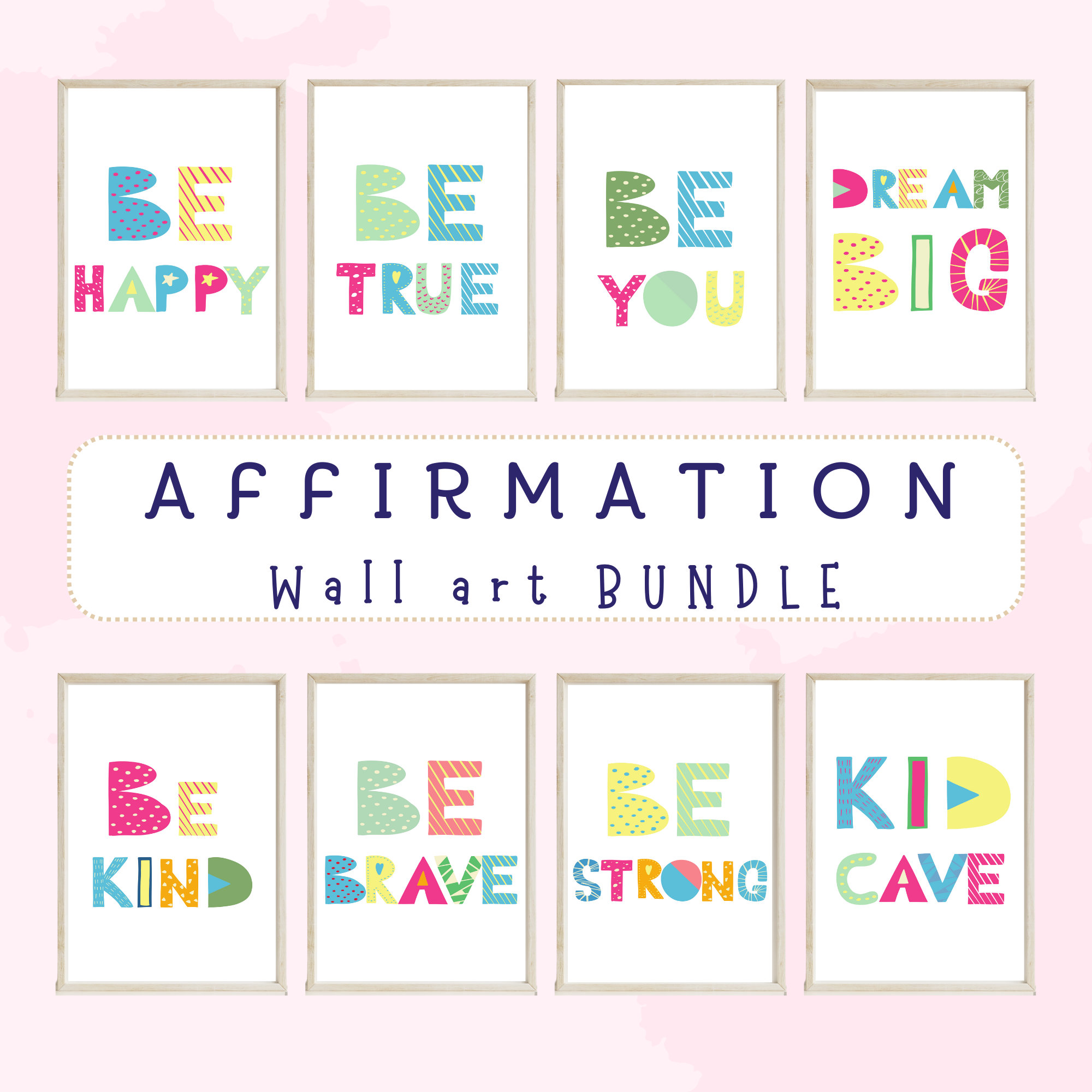 Affirmation Wall Art for Kids Set of 8 Affirmation Wall Art - Etsy