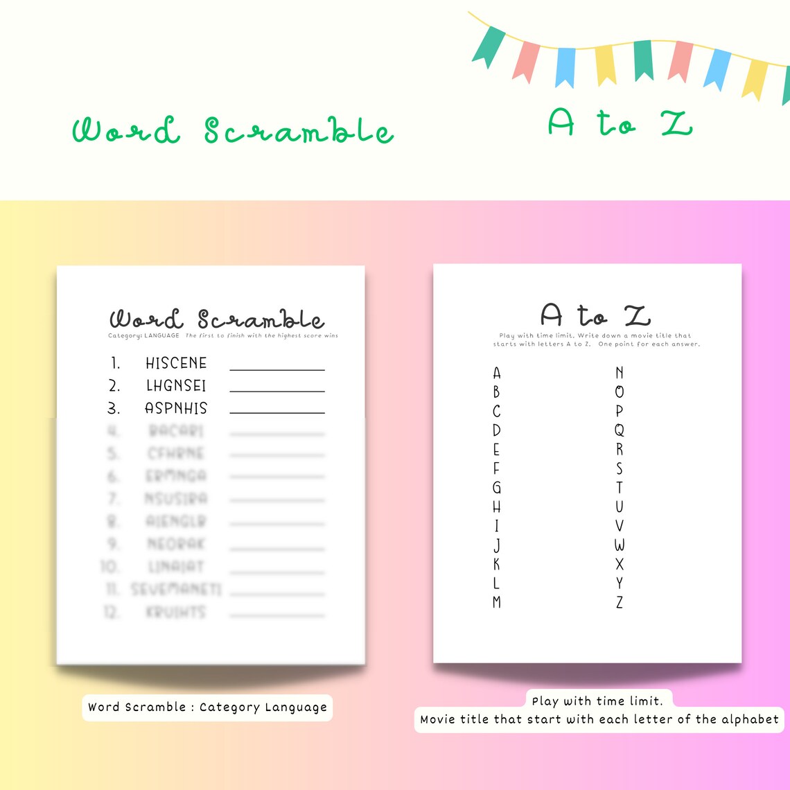 10 PDF Games Bundle | Printable Games for All Ages in PDF Format ...