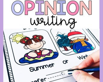 Second Grade Opinion Writing Prompts and Worksheets - Etsy