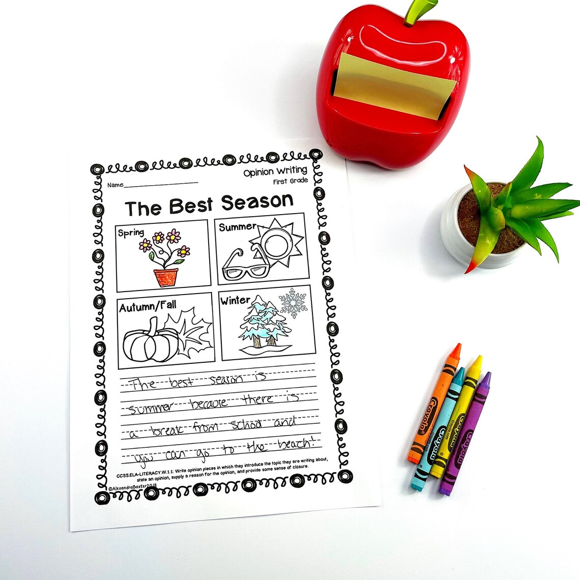 First Grade Opinion Writing Prompts and Writing Worksheets Writing Set ...