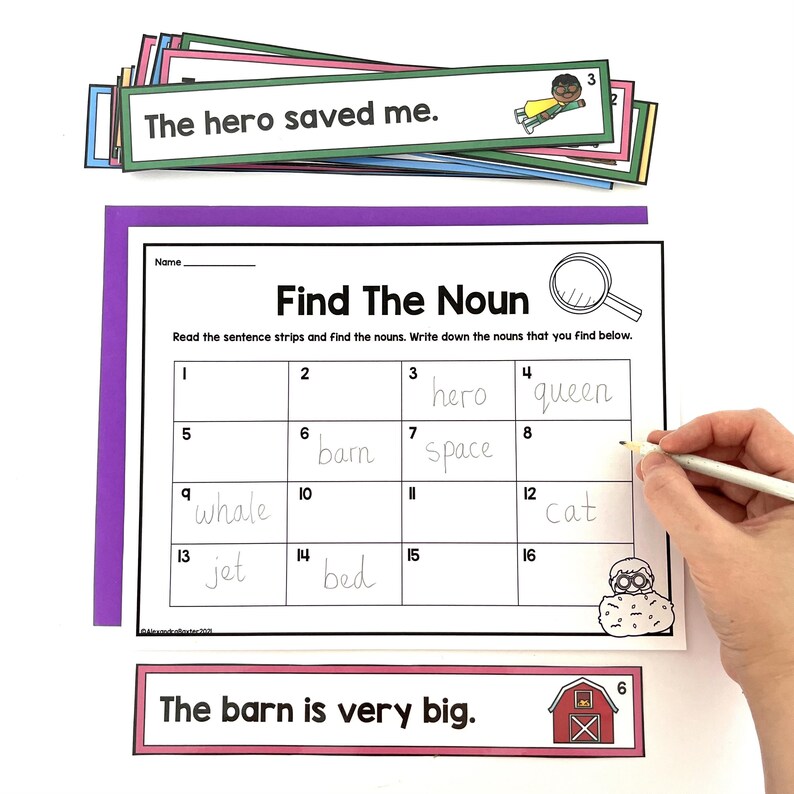 Noun Centers Parts of Speech Activities - Grammar Games - Etsy